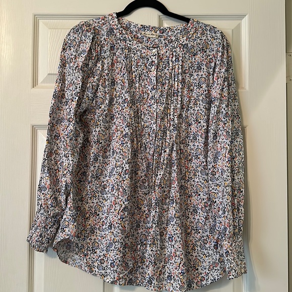Jane and Delancey | Tops | Jane Delancey White Floral Button Up Blouse ...